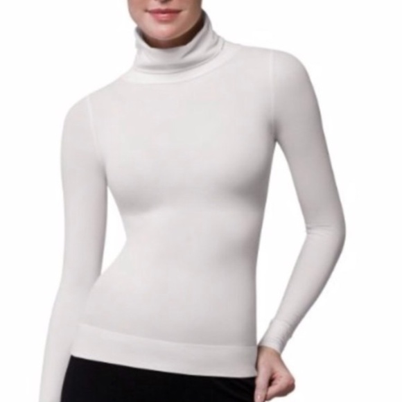 SPANX | Tops | Spanx Classic Chic In Control Turtleneck In White | Poshmark